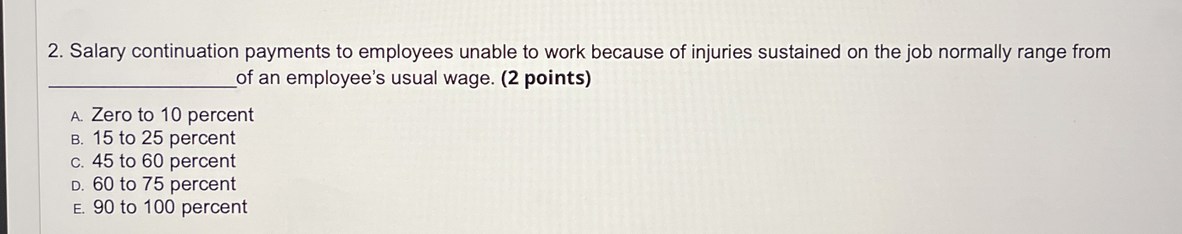 Solved Salary continuation payments to employees unable to | Chegg.com