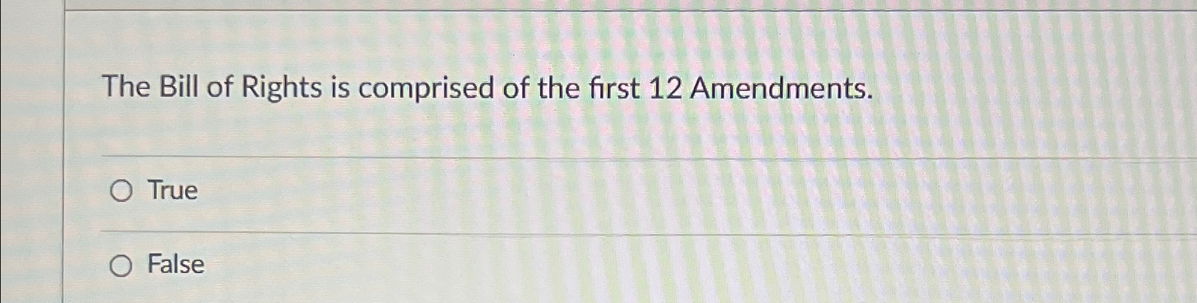 Solved The Bill of Rights is comprised of the first 12 | Chegg.com