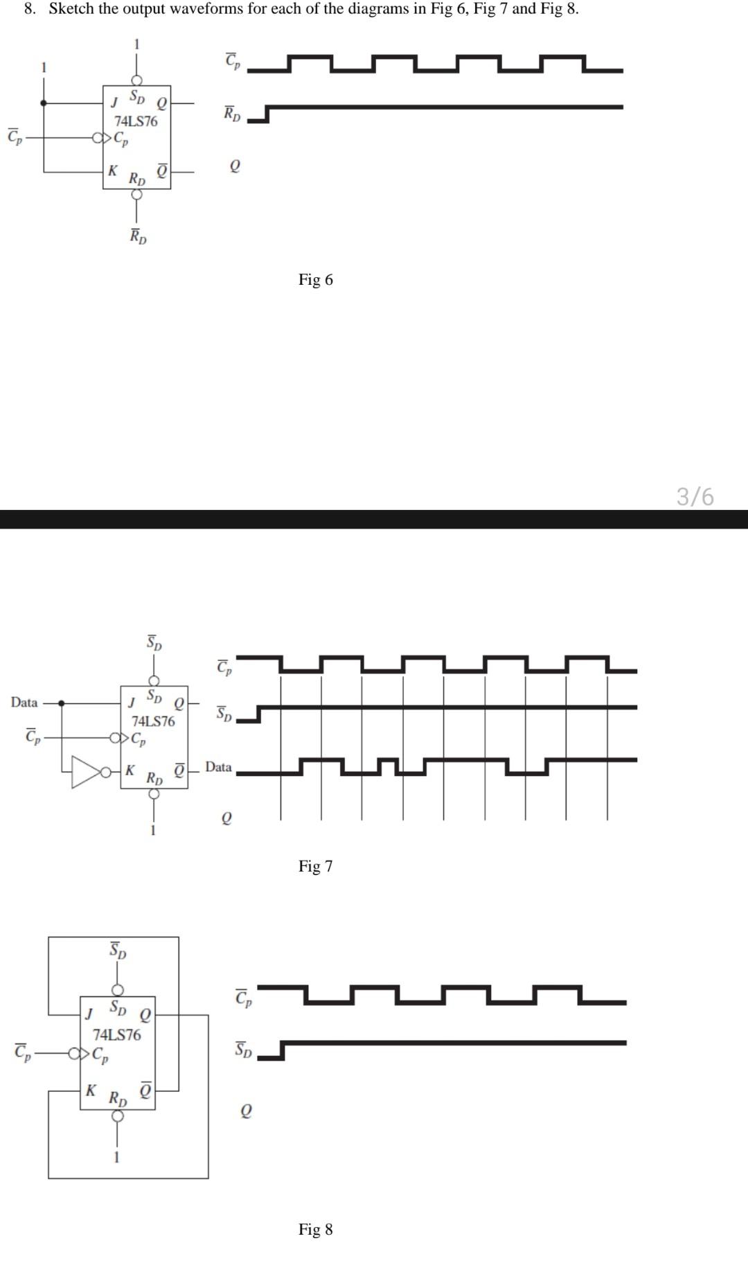 Solved 8 Sketch The Output Waveforms For Each Of The 