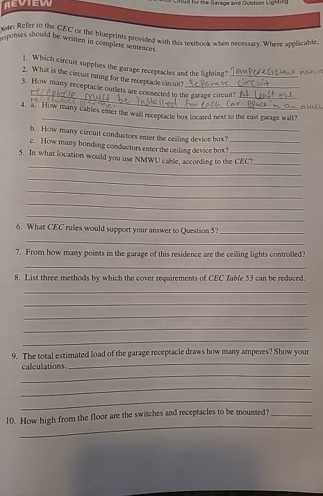 Solved Note: Refer to the CEC or the blueprints provided n | Chegg.com