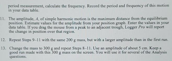 Solved PROCEDURE 1. Attach the spring to a horizontal rod | Chegg.com