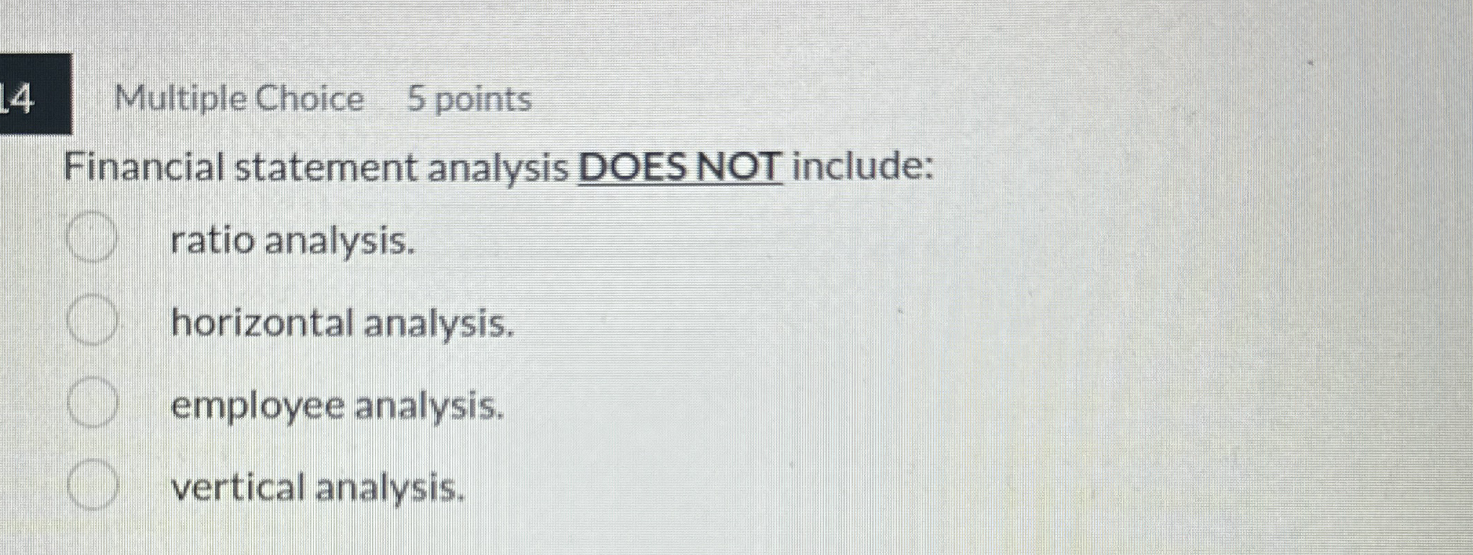Solved 14Multiple Choice5 ﻿pointsFinancial statement | Chegg.com