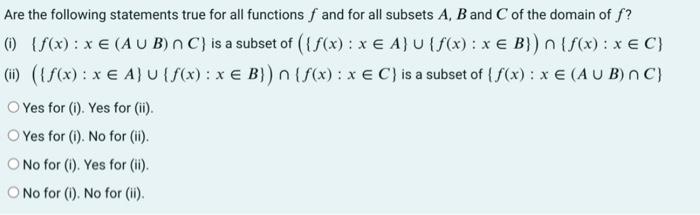 Solved Are the following statements true for all functions f | Chegg.com