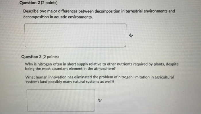 Solved Question 2 (2 points) Describe two major differences | Chegg.com
