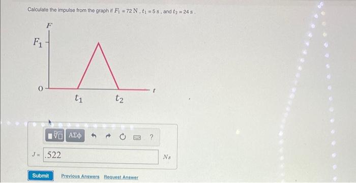Solved Calculate the impulse from the graph if F1=72 N,t1=5 | Chegg.com