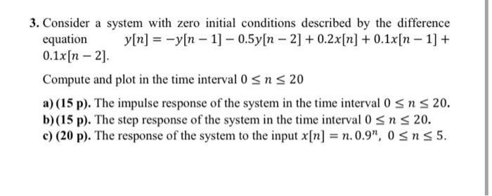 Solved 3. Consider a system with zero initial conditions | Chegg.com