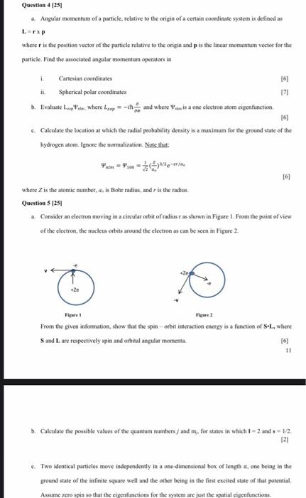 Solved Question 4 1251 Angular momentum of a particle, | Chegg.com