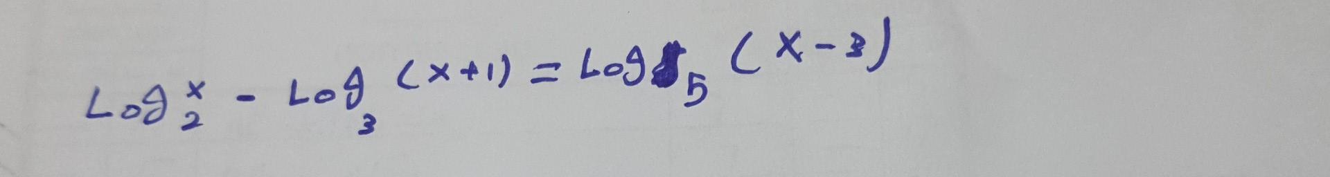 Solved x Logx - Logo Log (x+1) = Logg (x-3) x 3 | Chegg.com