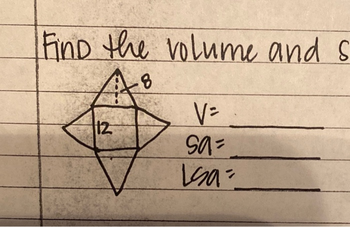 Solved Find the volume and s VP Sa Isac | Chegg.com