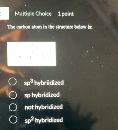 Solved Multiple Choice 1 ﻿pointThe carbon atom in the | Chegg.com