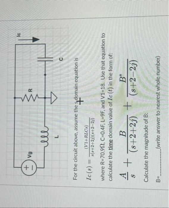 Solved For the circuit above, assume the s, domain equation | Chegg.com