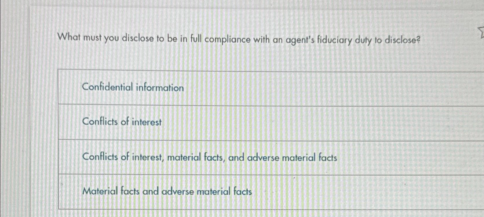 Solved What must you disclose to be in full compliance with | Chegg.com