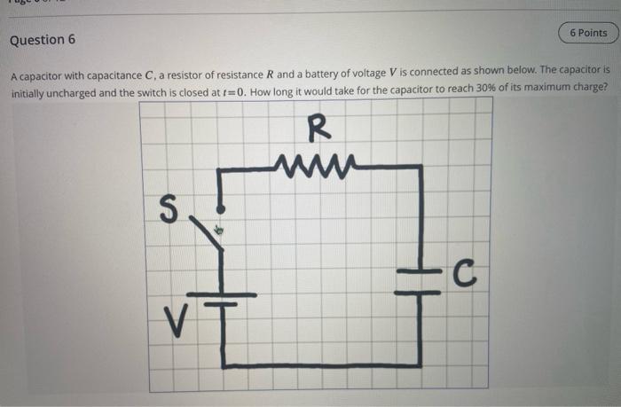 Solved A capacitor with capacitance C, a resistor of | Chegg.com