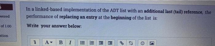 Solved 5 wered In a linked-based implementation of the ADT | Chegg.com