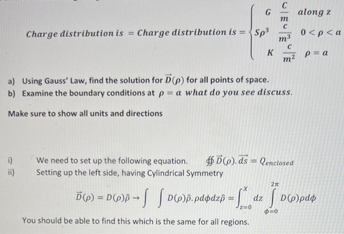 Solved Charge distribution is = Charge distribution is | Chegg.com