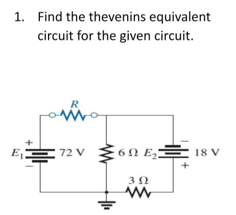 Solved 1. Find the thevenins equivalent circuit for the | Chegg.com