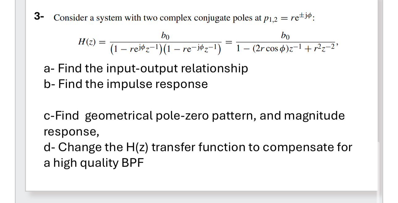 3- ﻿Consider a system with two complex conjugate | Chegg.com