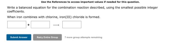 Solved Write a balanced equation for the combination | Chegg.com