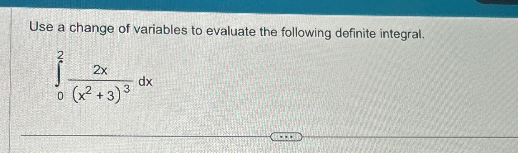 Solved Use a change of variables to evaluate the following | Chegg.com