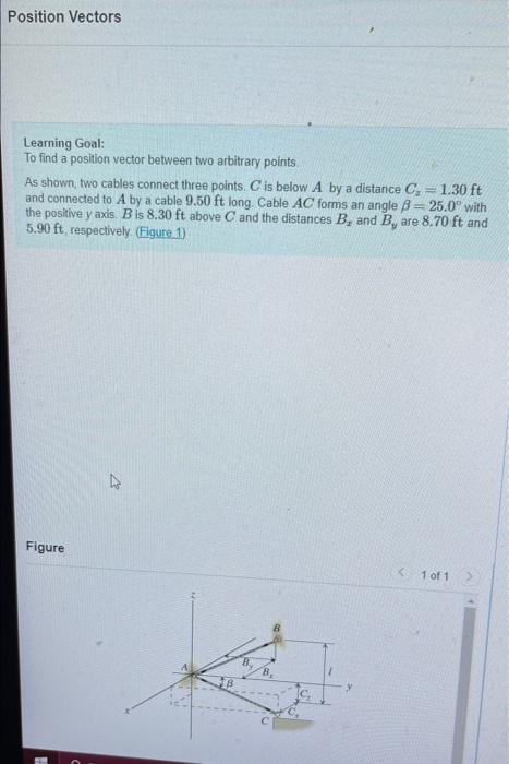Solved Position Vectors Learning Goal: To find a position | Chegg.com