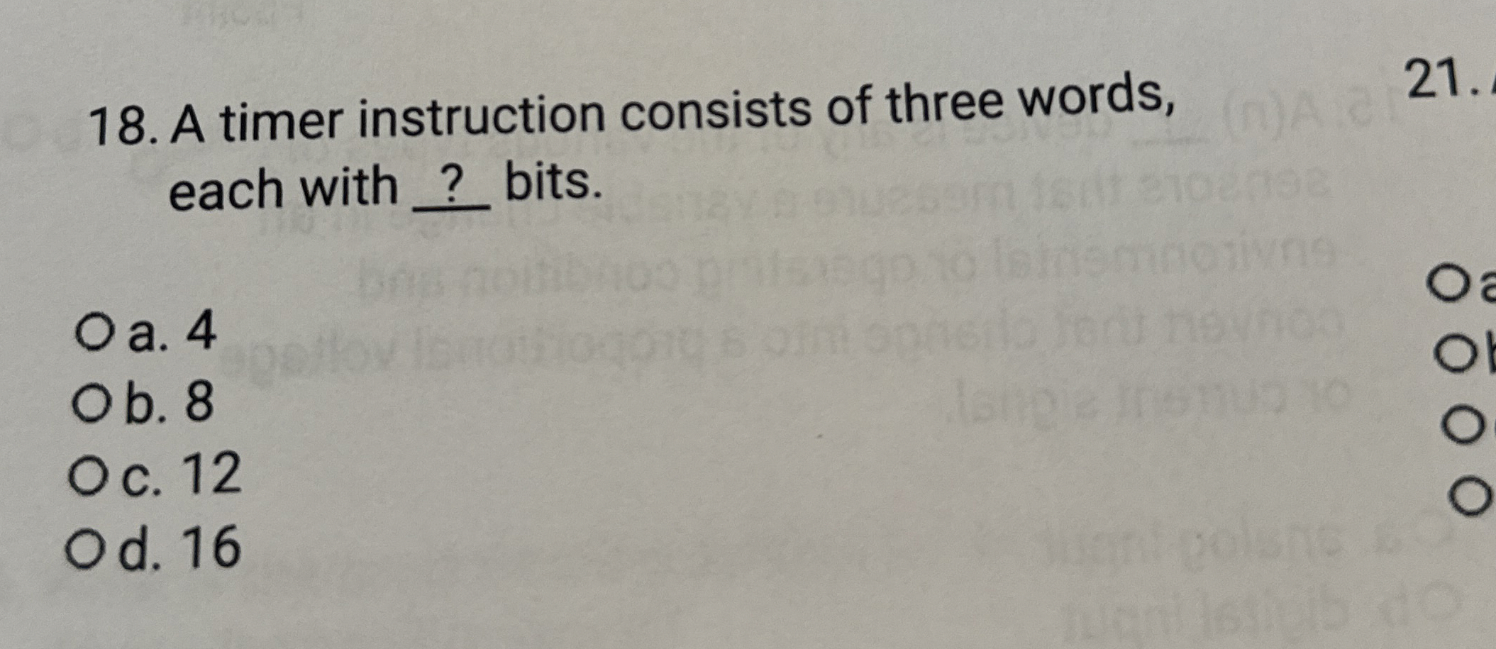 Solved A timer instruction consists of three words, each | Chegg.com