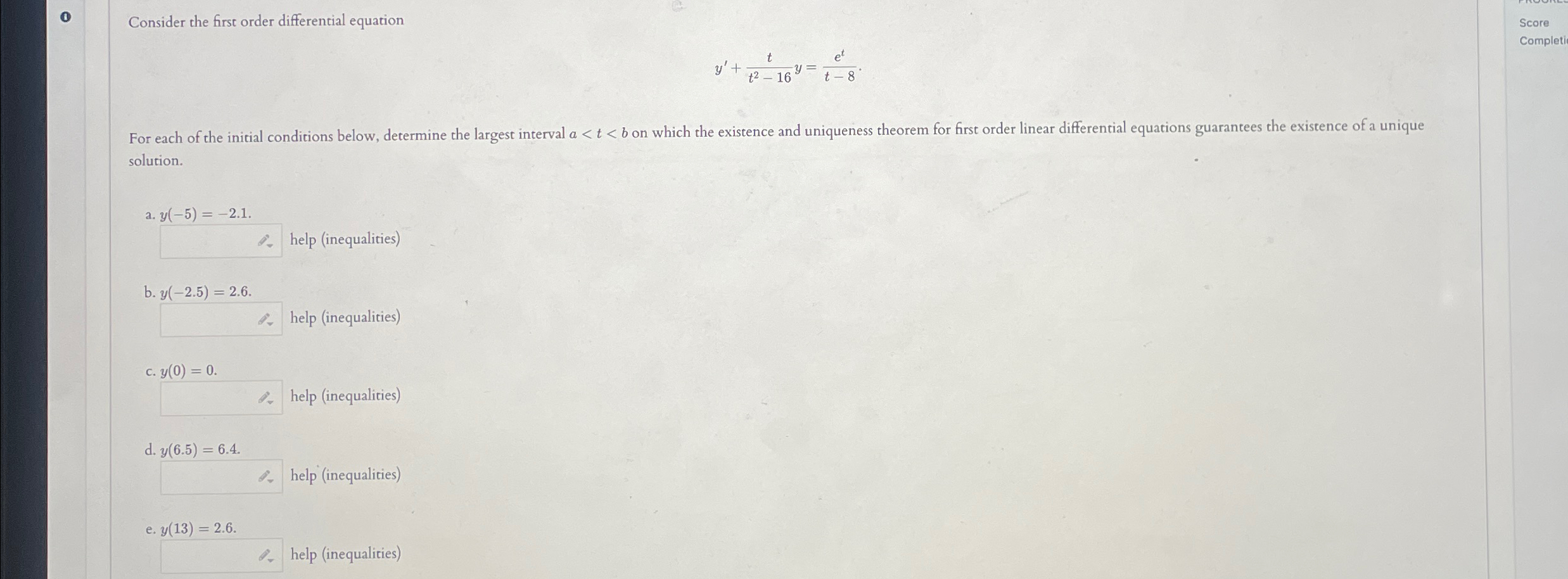 Solved 0Consider the first order differential | Chegg.com