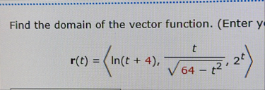 Solved Find the domain of the vector function. (Enter | Chegg.com