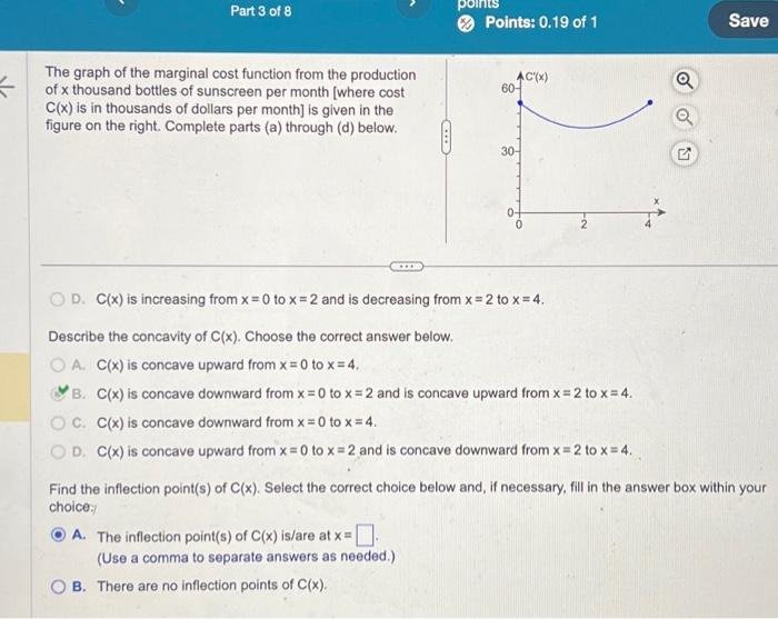 The graph of the marginal cost function from the | Chegg.com