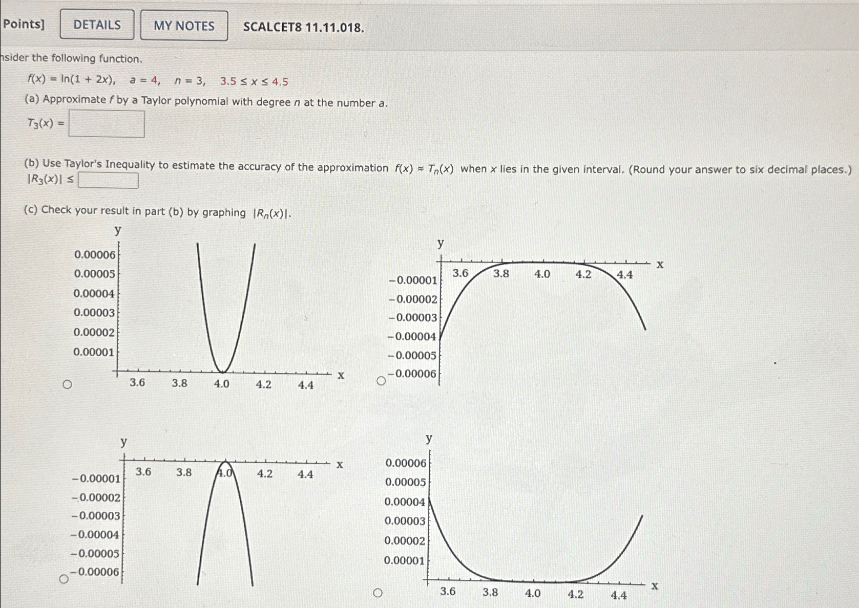 Solved Points]SCALCET8 11.11.018.Isider the following | Chegg.com