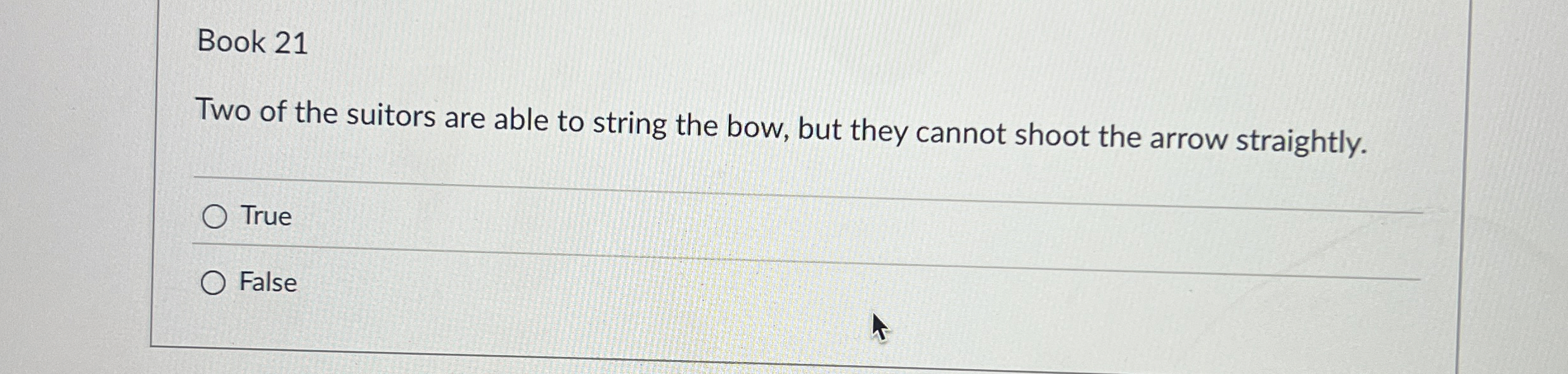 Solved Book 21Two of the suitors are able to string the bow, | Chegg.com