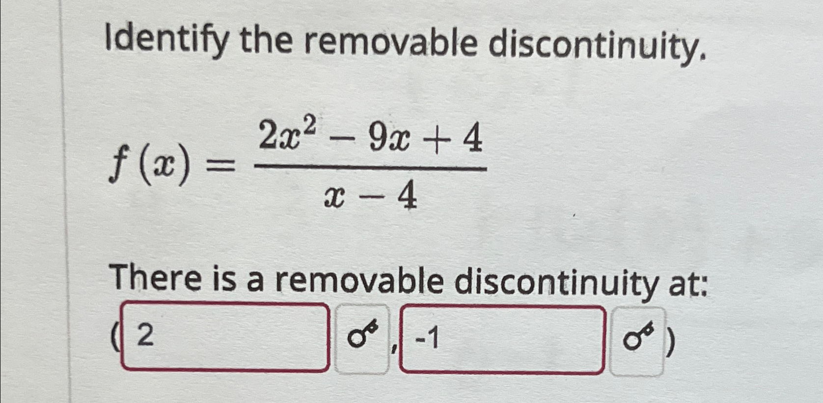 Solved Identify the removable | Chegg.com