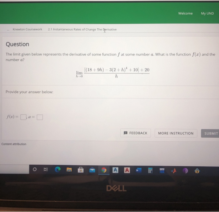 Solved Welcome My UND Knewton Coursework 2.1 Instantaneous | Chegg.com