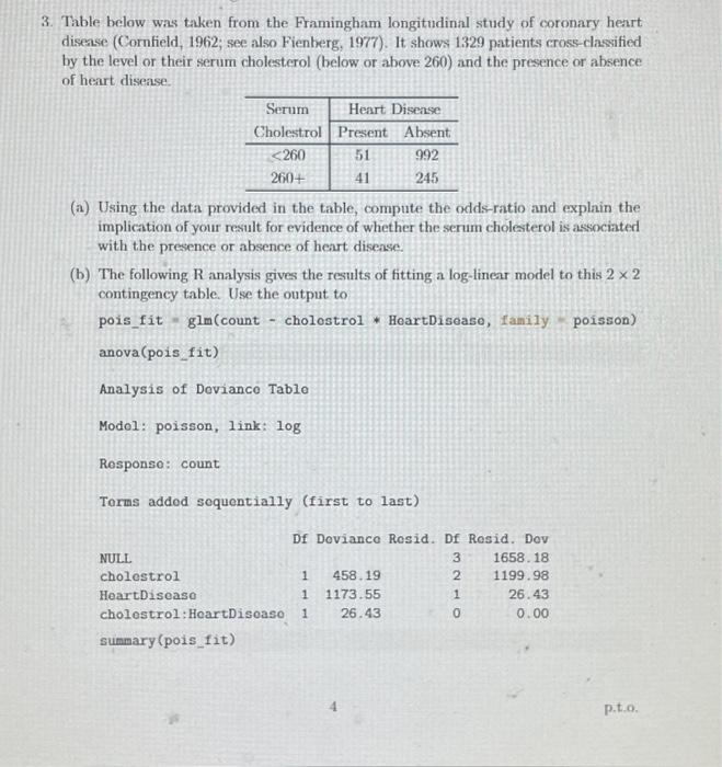 Solved C The Following R Output Is From Fitting A Logistic 