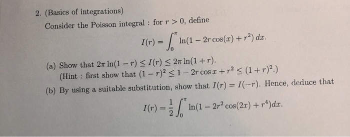 Solved 2. (Basics of integrations) Consider the Poisson | Chegg.com