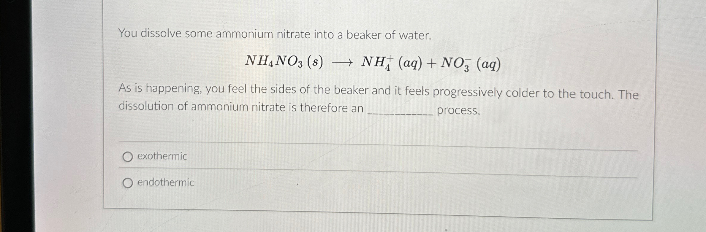 High Quality SOLUTION You dissolve some ammonium nitrate into a beaker of | Chegg.com