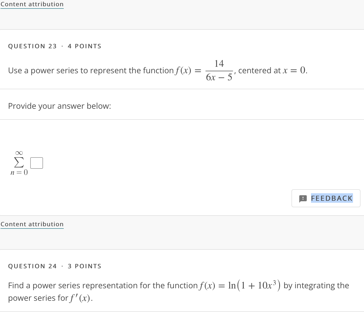 Solved Question 23 4 pointsuse A Power Series To