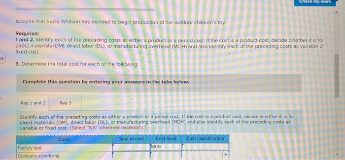 Solved PA1-4 (Algo) Classifying Costs: Calculating Total | Chegg.com
