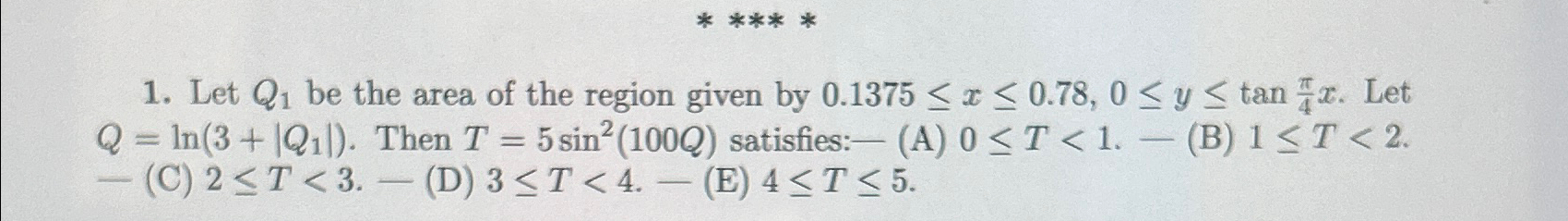 Solved Let Q_(1) be the area of the region given by | Chegg.com