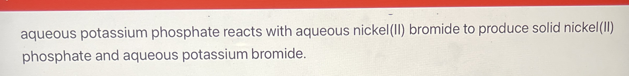 Solved aqueous potassium phosphate reacts with aqueous | Chegg.com