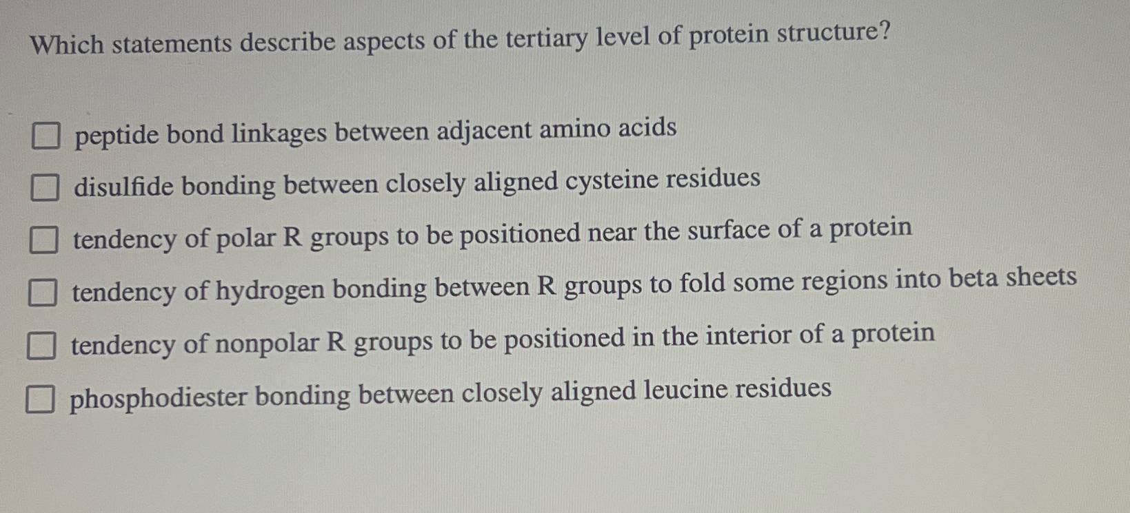Solved Which statements describe aspects of the tertiary | Chegg.com