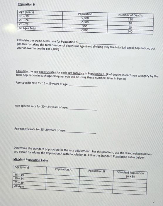 Solved Direct Method of Age Adjustment Problem Calculate the | Chegg.com