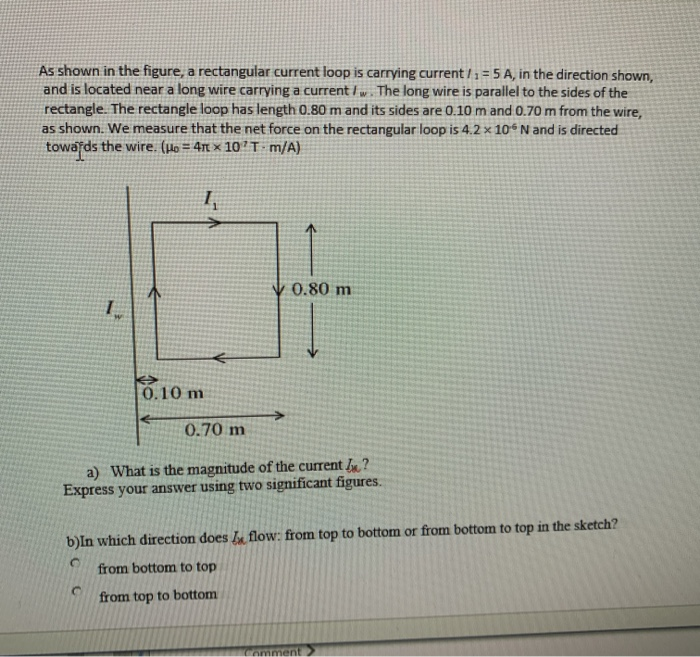 Solved As shown in the figure, a rectangular current loop is | Chegg.com