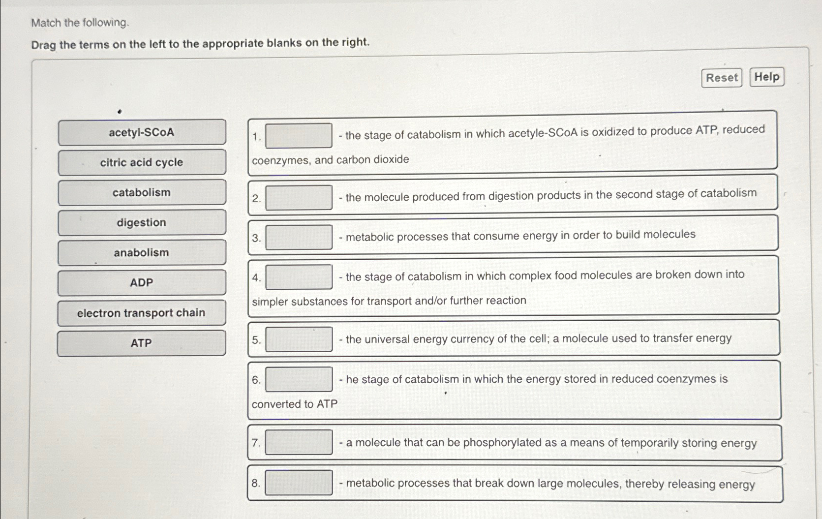 Solved Match the following.Drag the terms on the left to the | Chegg.com