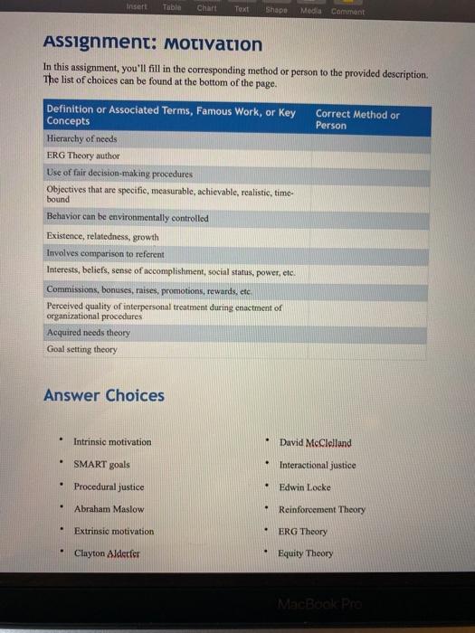 Solved Insert Table Chart Text Shape Media Comment | Chegg.com