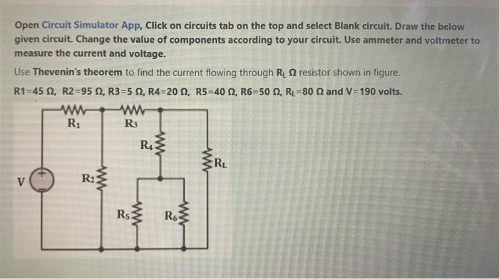 Solved Open Circuit Simulator App. Click on circuits tab on | Chegg.com