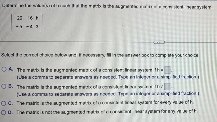 Solved Determine the value(s) of h such that the matrix is | Chegg.com