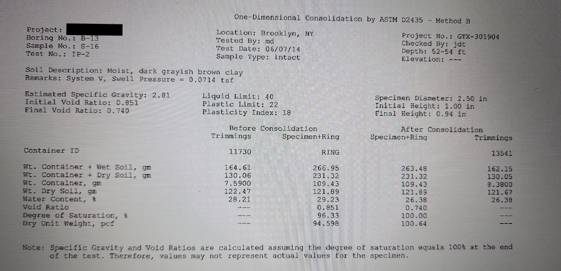 Solved One-Dimensional Consolidation by ASTM D2435 - Method | Chegg.com