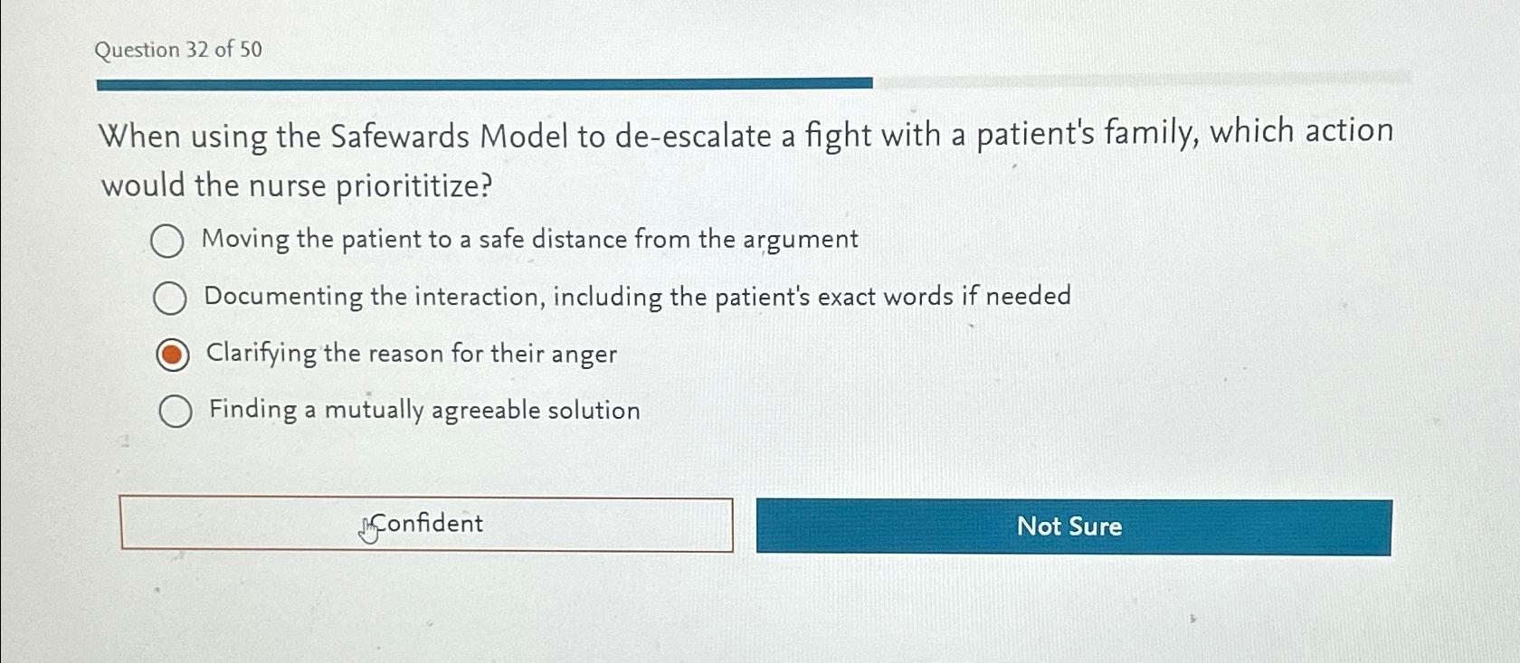 Solved Question 32 ﻿of 50When using the Safewards Model to | Chegg.com