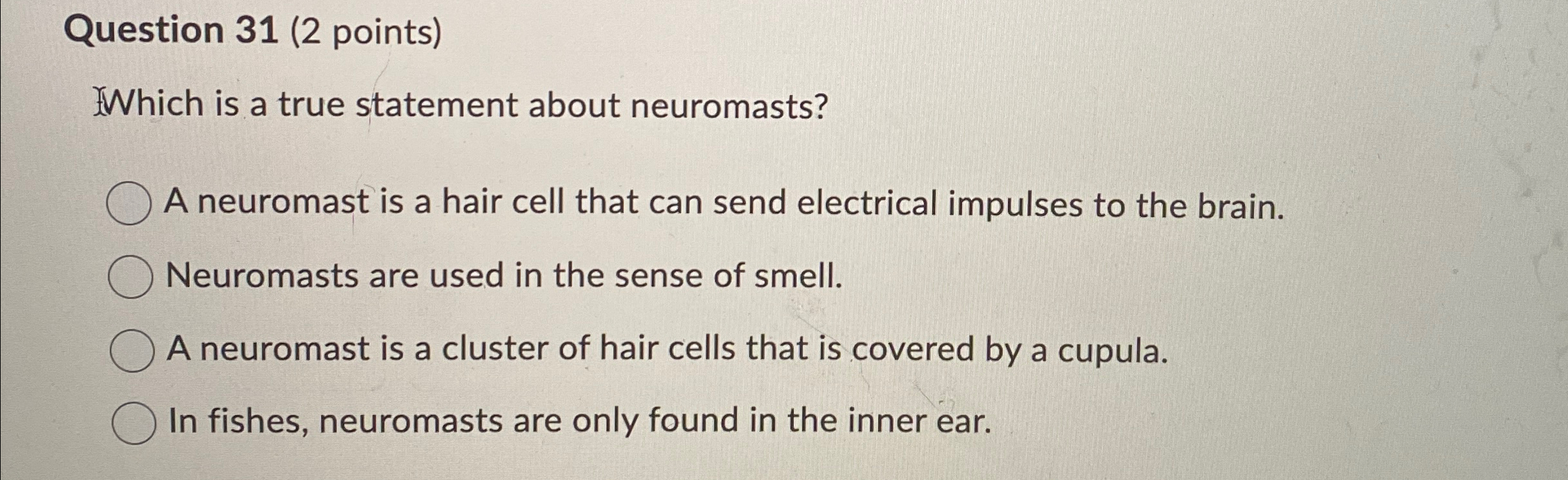 Solved Question 31 (2 ﻿points)Which is a true statement | Chegg.com