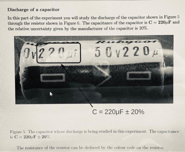 Solved Discharge of a Capacitor Time (s) 0 30 60 90 120 | Chegg.com
